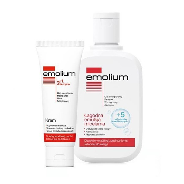 Emolium Mild Micellar Emulsion for Face & Cleansing Moisturizing Cream ...