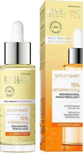 Eveline Serum Shot Kuracja Rozświetlająca na Przebarwienia 15% Witaminy C+Cg 30ml | KOSMETYKI ...