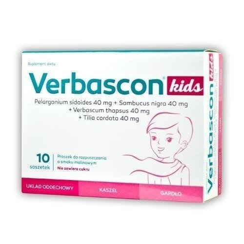 Verbascon Kids 10 saszetek o smaku malinowym | SUPLEMENTY \ DZIECKO ...