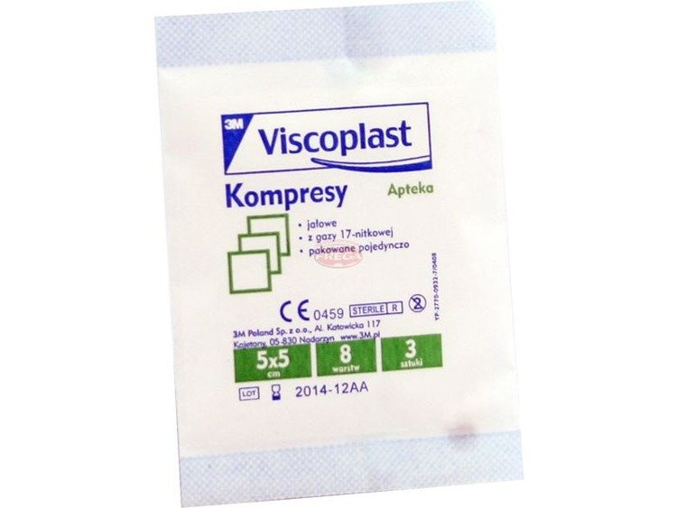 Viscoplast Kompresy Jałowe 5x5 cm 3 szt. | SUPLEMENTY \ AKCESORIA ...